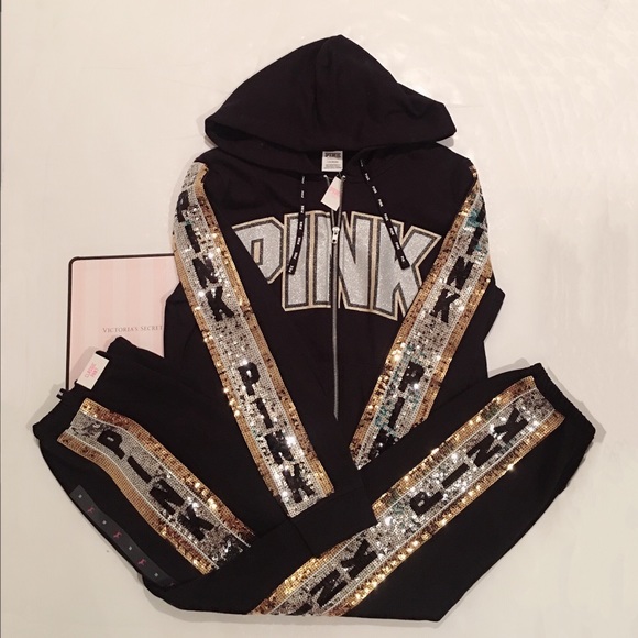 PINK Victoria's Secret | Jackets & Coats | Vs Pink Bling Fullzip Hoodie ...
